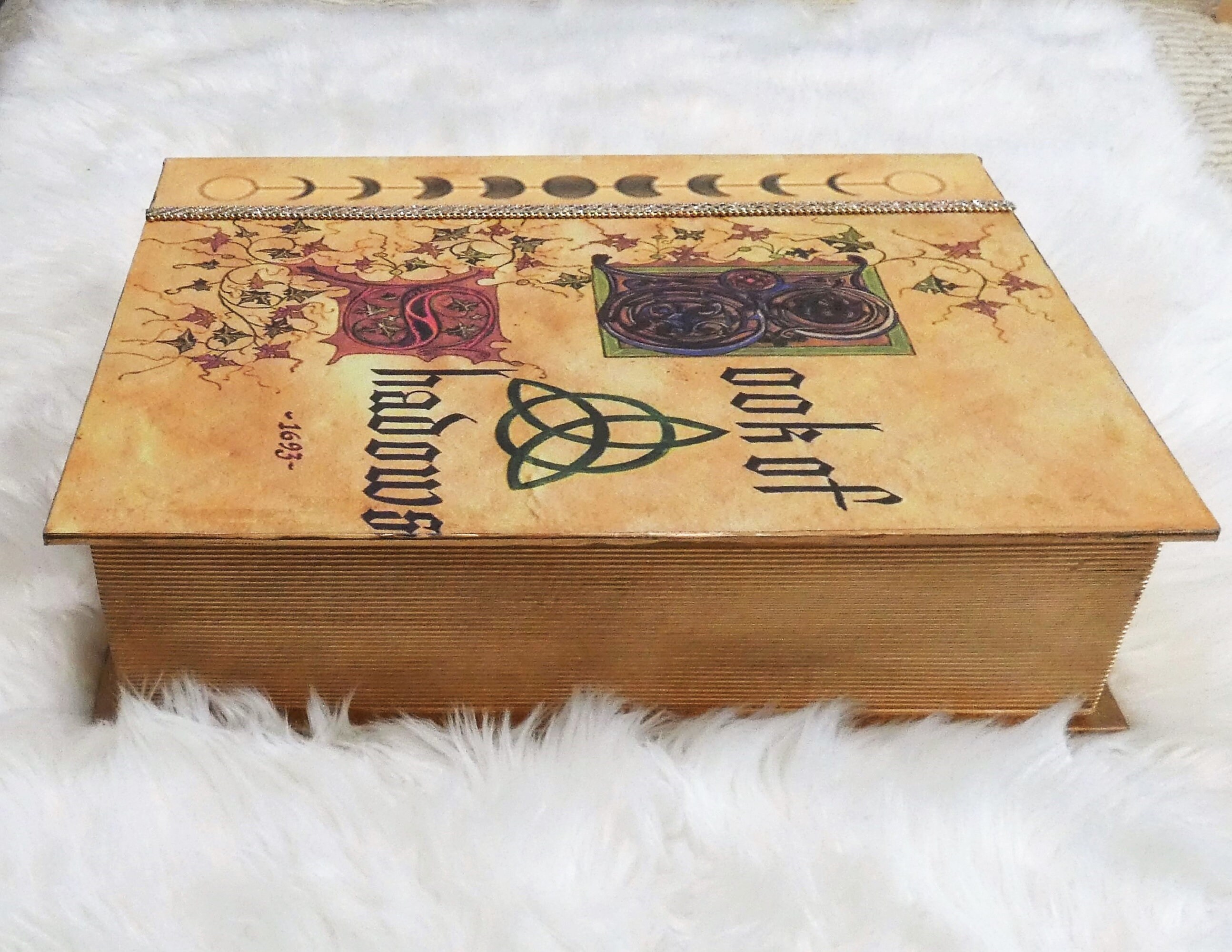 Book of Shadows Altar Box: Solander Box, Decoupaged Book Box, Upcycled ...