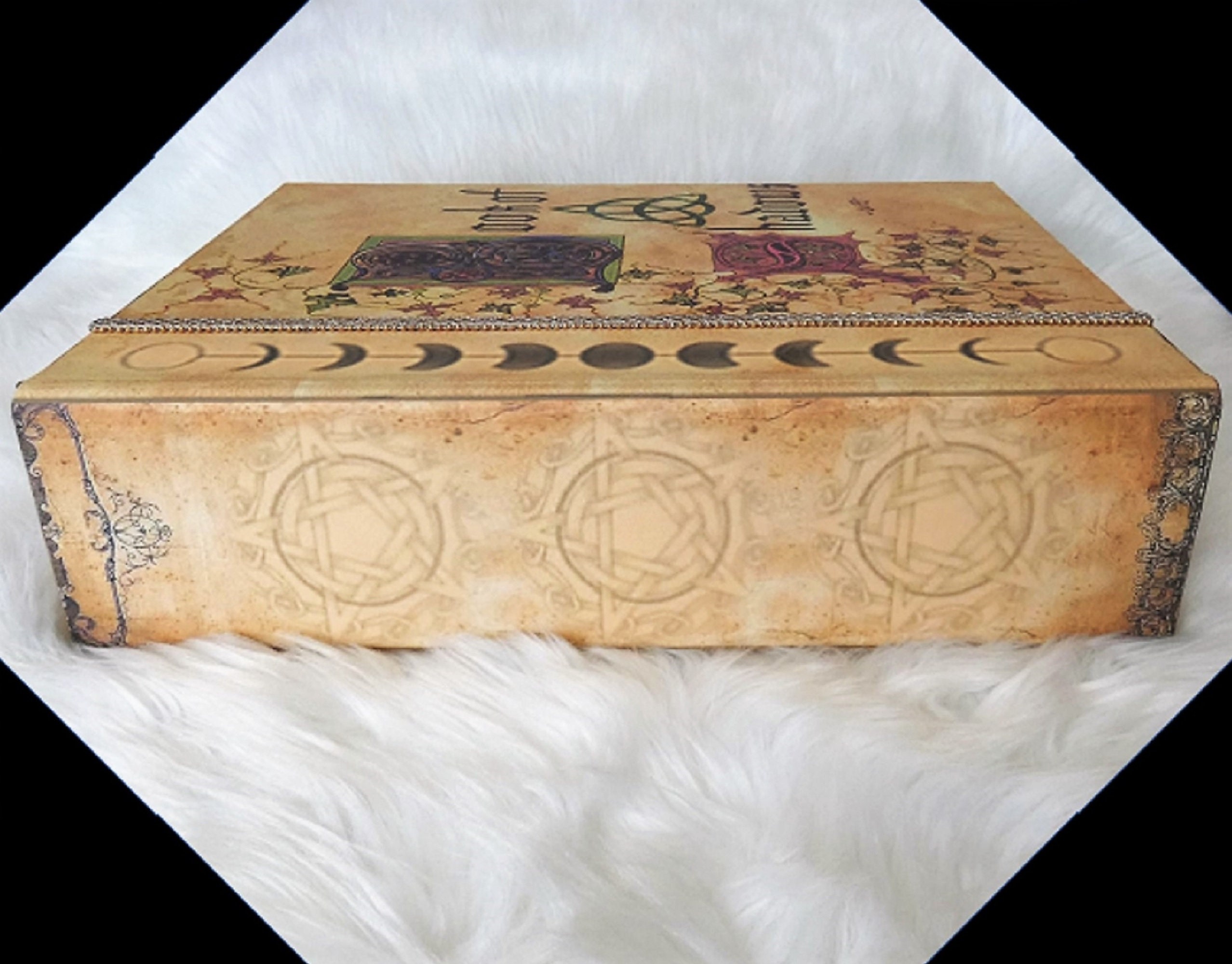 Book of Shadows Altar Box: Solander Box, Decoupaged Book Box, Upcycled ...