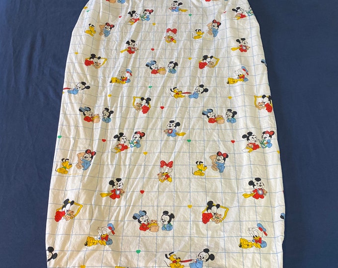 80s Vintage Disney Baby Mickey Mouse Minnie Mouse Fitted Crib/playpen ...