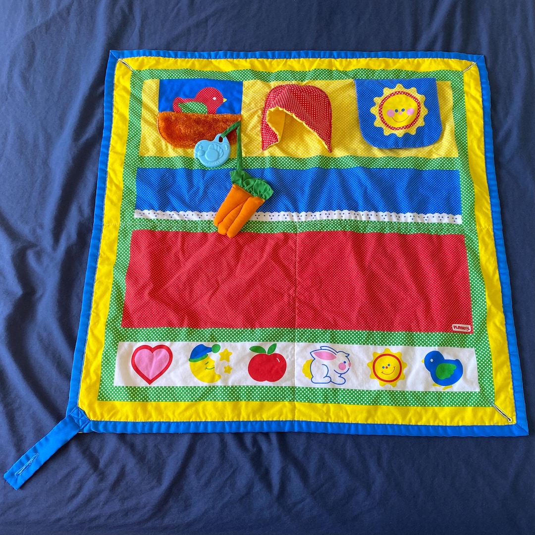 80s Vintage Playskool Fold 'N Go Activity Quilt, Tummy Time Mat ...