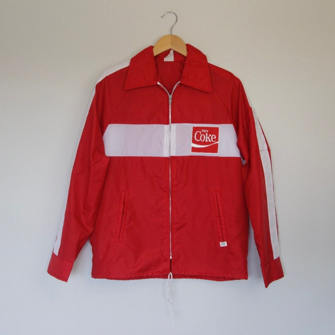 Vintage "enjoy Coke" Zip up Windbreaker Jacket W Pockets, Coca-cola ...