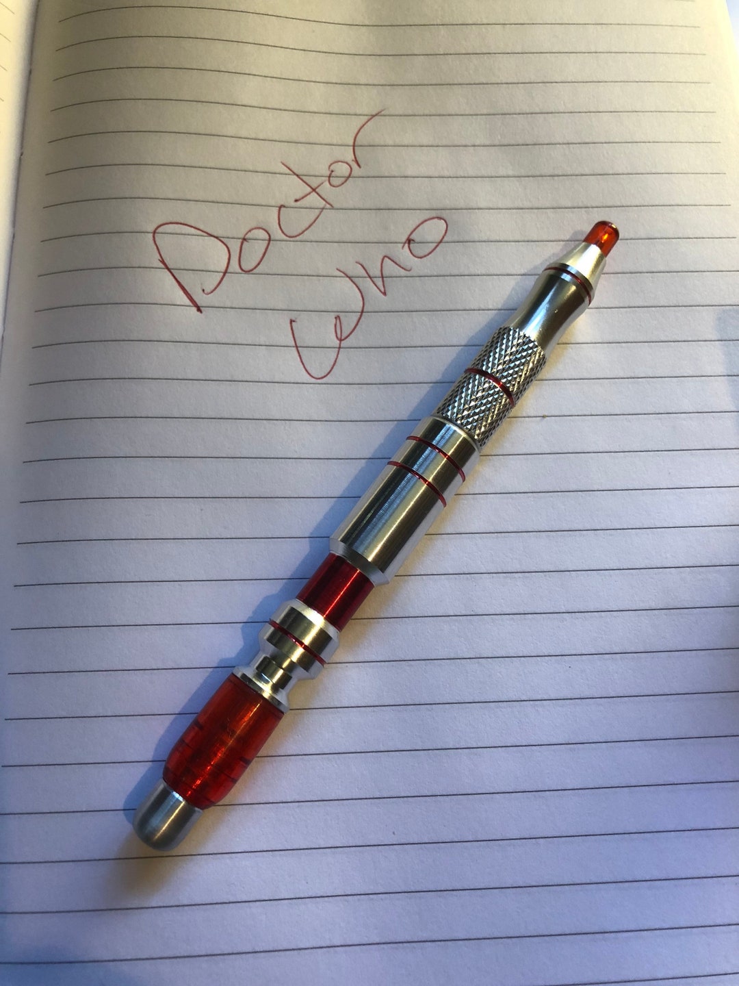 Doctor Who Sonic Pen Screwdriver Red and Sliver Custom Cosplay Writing ...