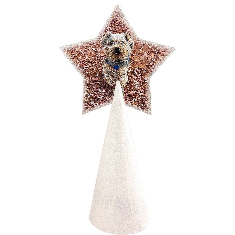 CUSTOM Tree Topper on White Glitter Base - Etsy