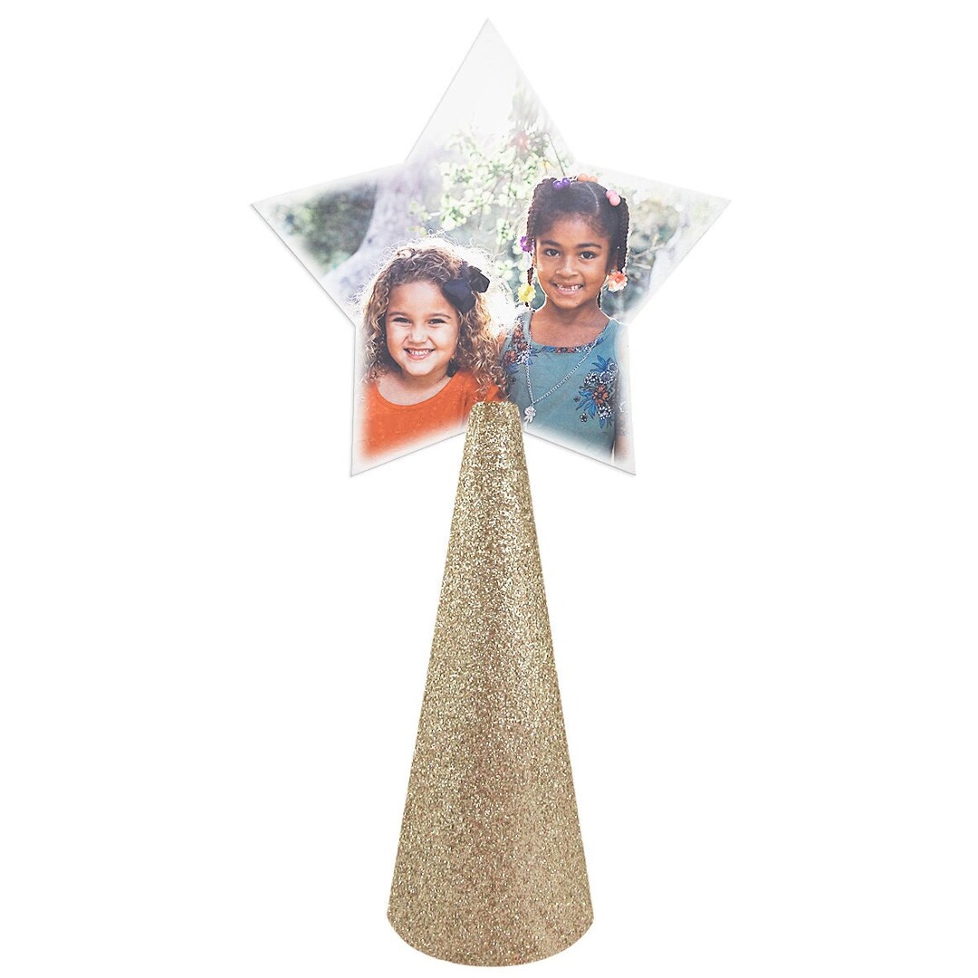 CUSTOM Tree Topper White Star on Champagne Gold Glitter - Etsy