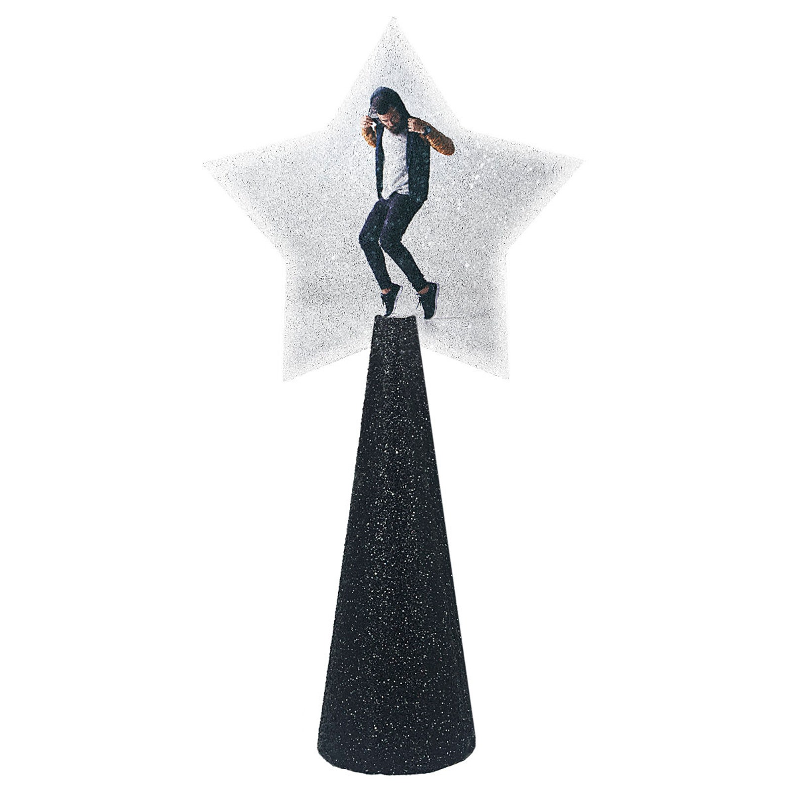 CUSTOM Tree Topper on Black Glitter Base - Etsy