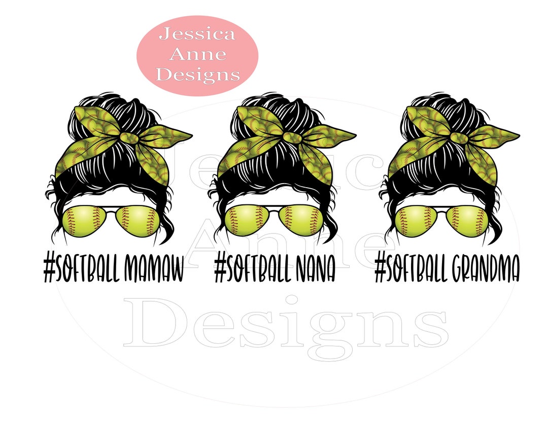 Softball Grandma Nana Mamaw PNG Sublimation Instant Digital Design ...