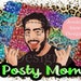 Posty Mom Rainbow Glitter Leopard Background Post Malone PNG ...
