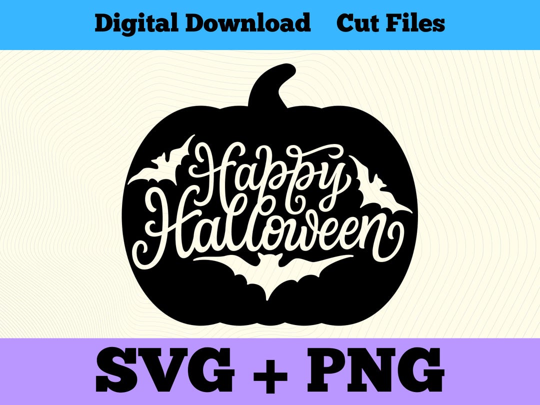 Happy Halloween Pumpkin SVG PNG, Cut File Decal - Etsy