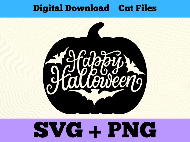 Happy Halloween Pumpkin SVG PNG, Cut File Decal - Etsy