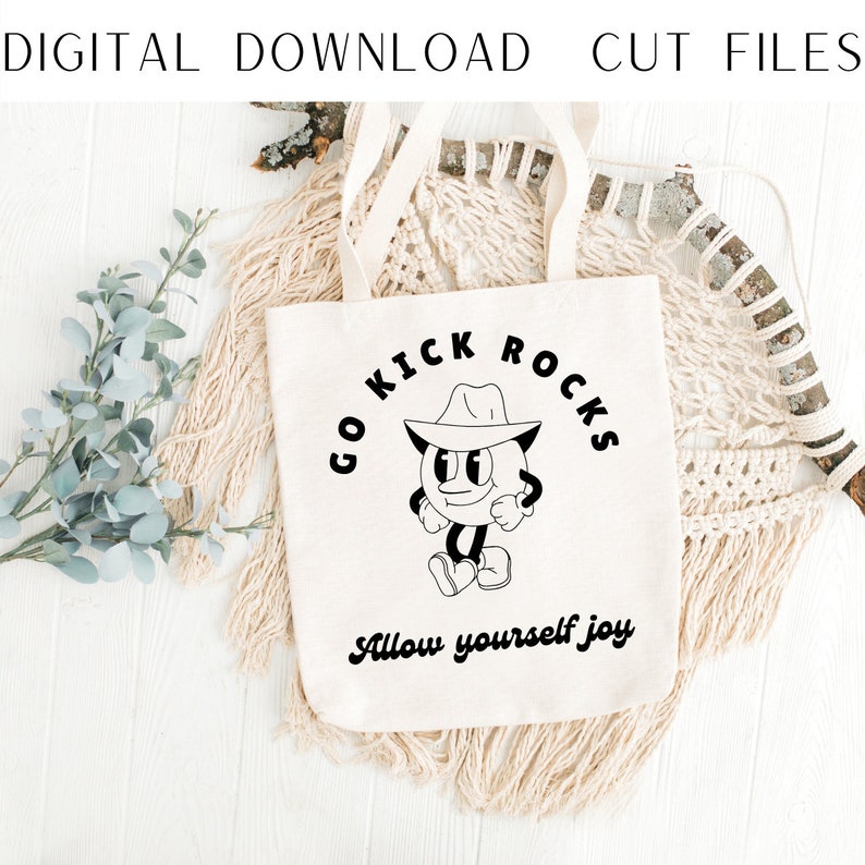 Retro Go Kick Rocks SVG PNG, Cut File - Etsy