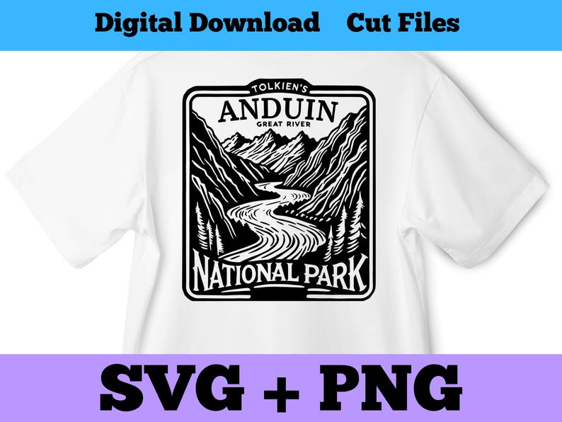 Anduin River National Park Middle Earth SVG PNG, Cut File Decal - Etsy