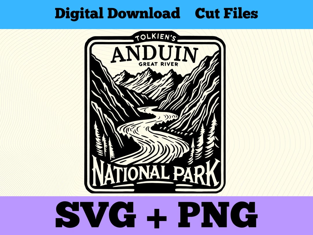 Anduin River National Park Middle Earth SVG PNG, Cut File Decal - Etsy