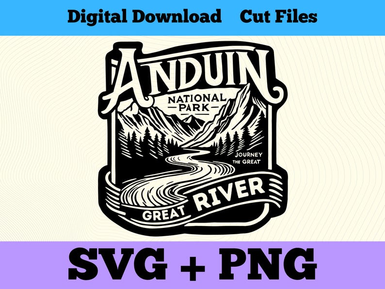 Middle Earth Great Anduin River National Park LOTR SVG PNG, Cut File ...