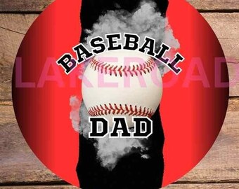 Baseball Dad Car Freshie PNG, Round Freshie Cardstock Image, Instant ...