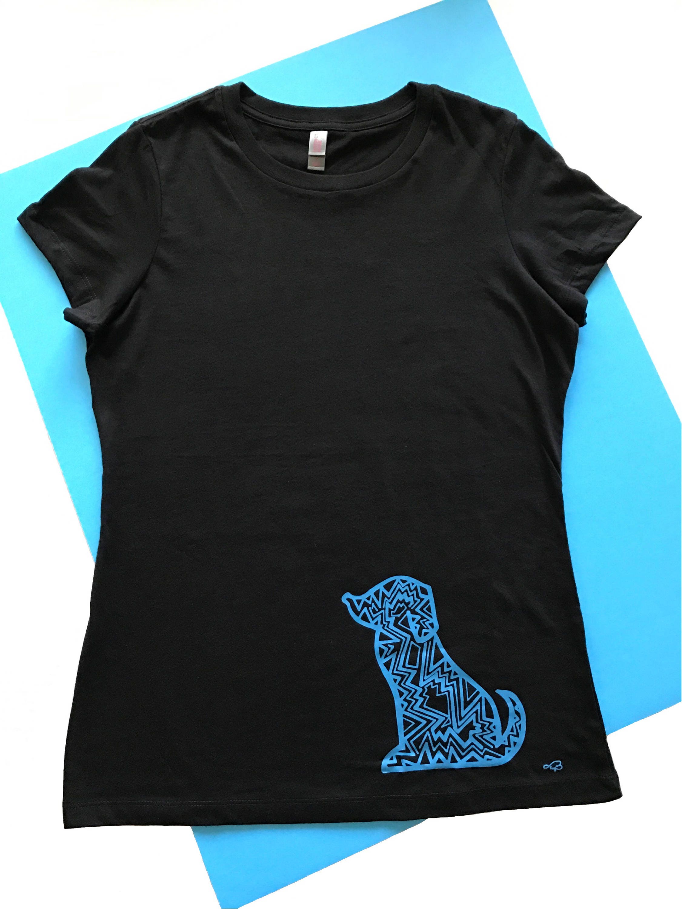 Blue Dog Doodle Screenprint Shirt - Etsy