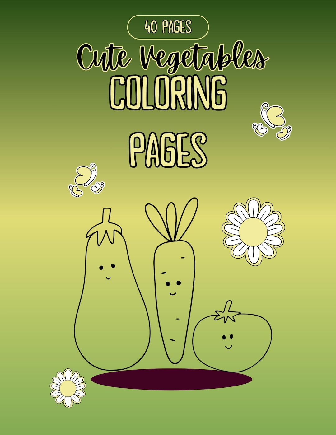 Cute Vegetables Coloring Pages for Kids and Adults Printable Fun ...