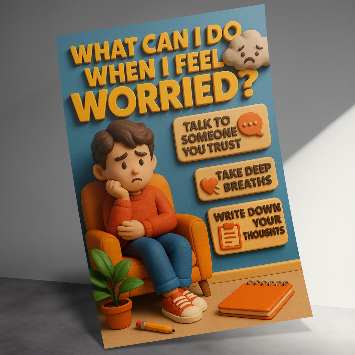 Worry Coping Skills Chart: Kids Mental Health Poster (digital Download ...