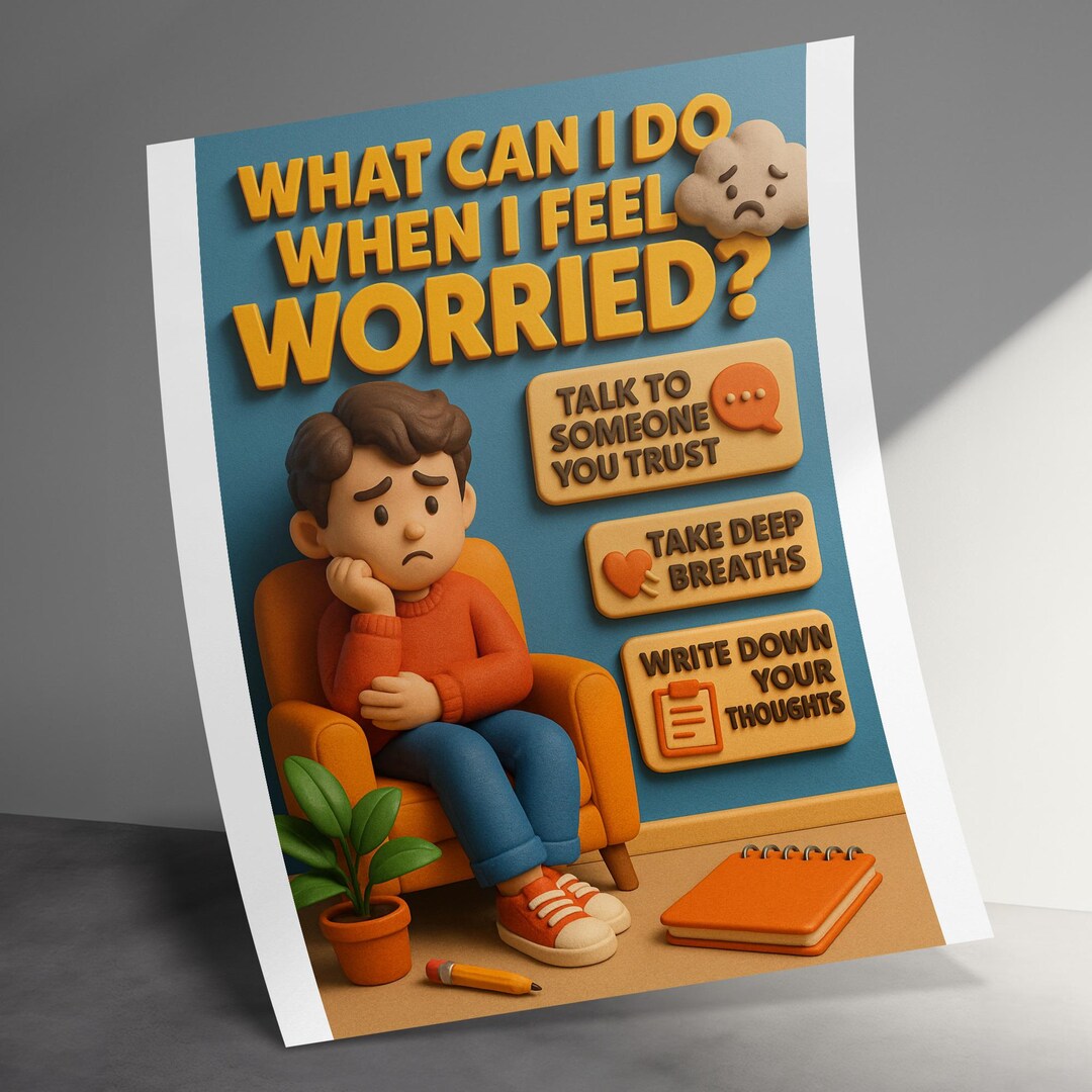 Worry Coping Skills Chart: Kids Mental Health Poster (digital Download ...