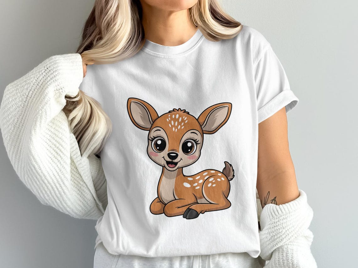 Baby Deer Clipart, Cute Fawn Clipart, Baby Animal Clipart, Woodland ...