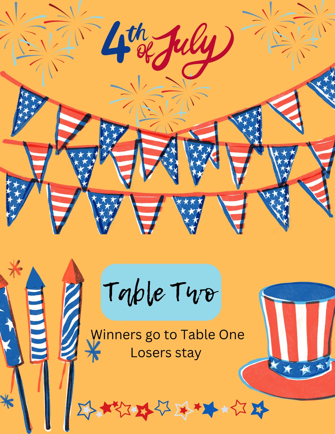Bunco 4th of July Scorecard | Bunco Score Card | Foldable Table Tent ...