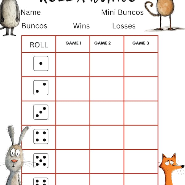 Funny Bunco Score Cards - Etsy