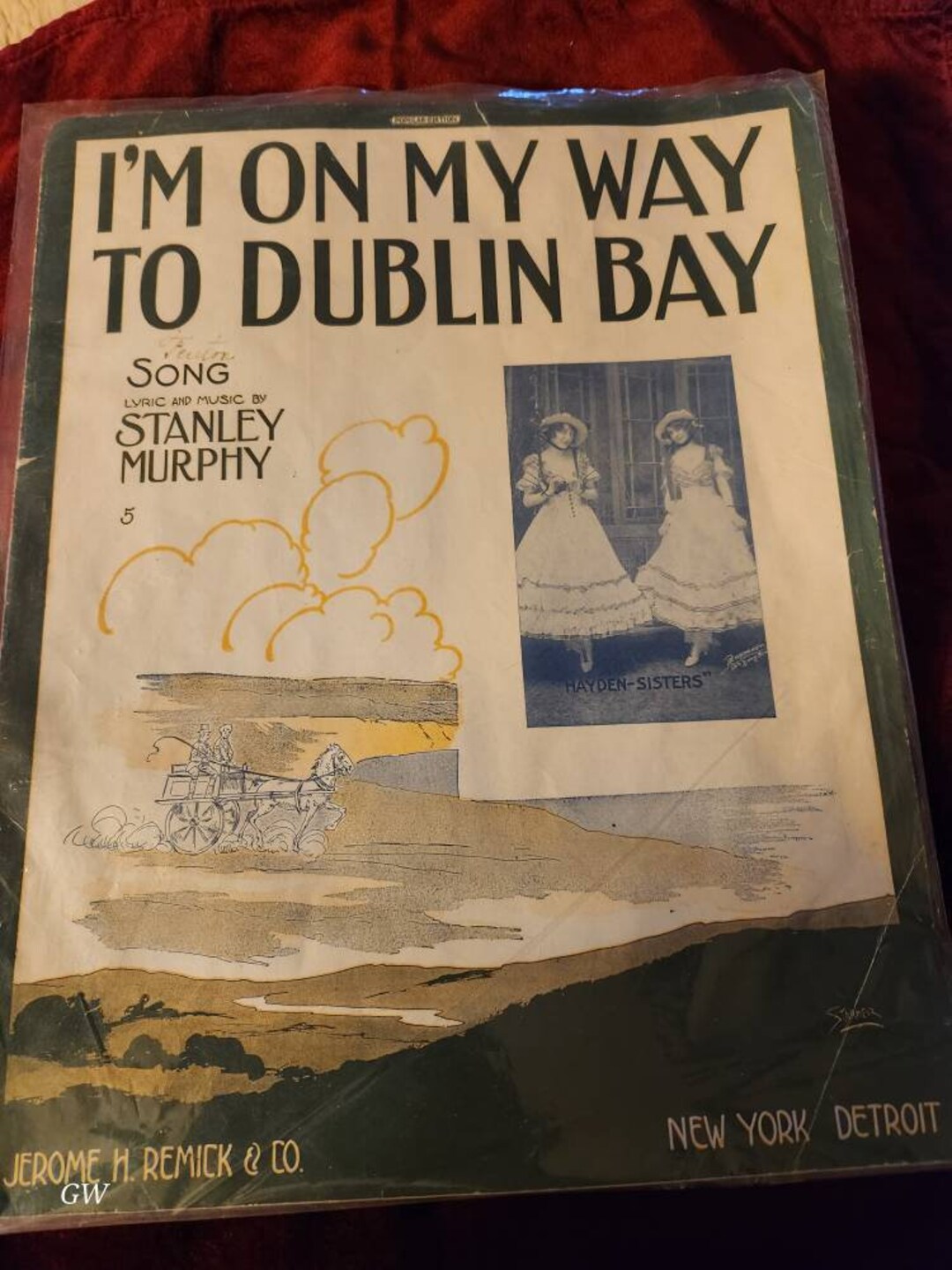 I'm on My Way to Dublin Bay Vintage Sheet Music Song and Lyric by ...