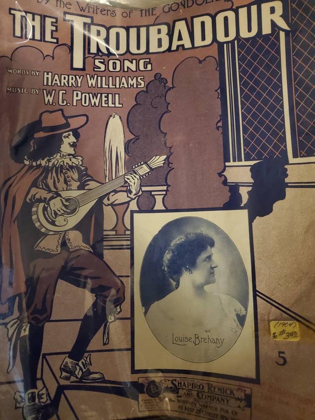 The Troubadour Song 1904 Sheet Music - Etsy