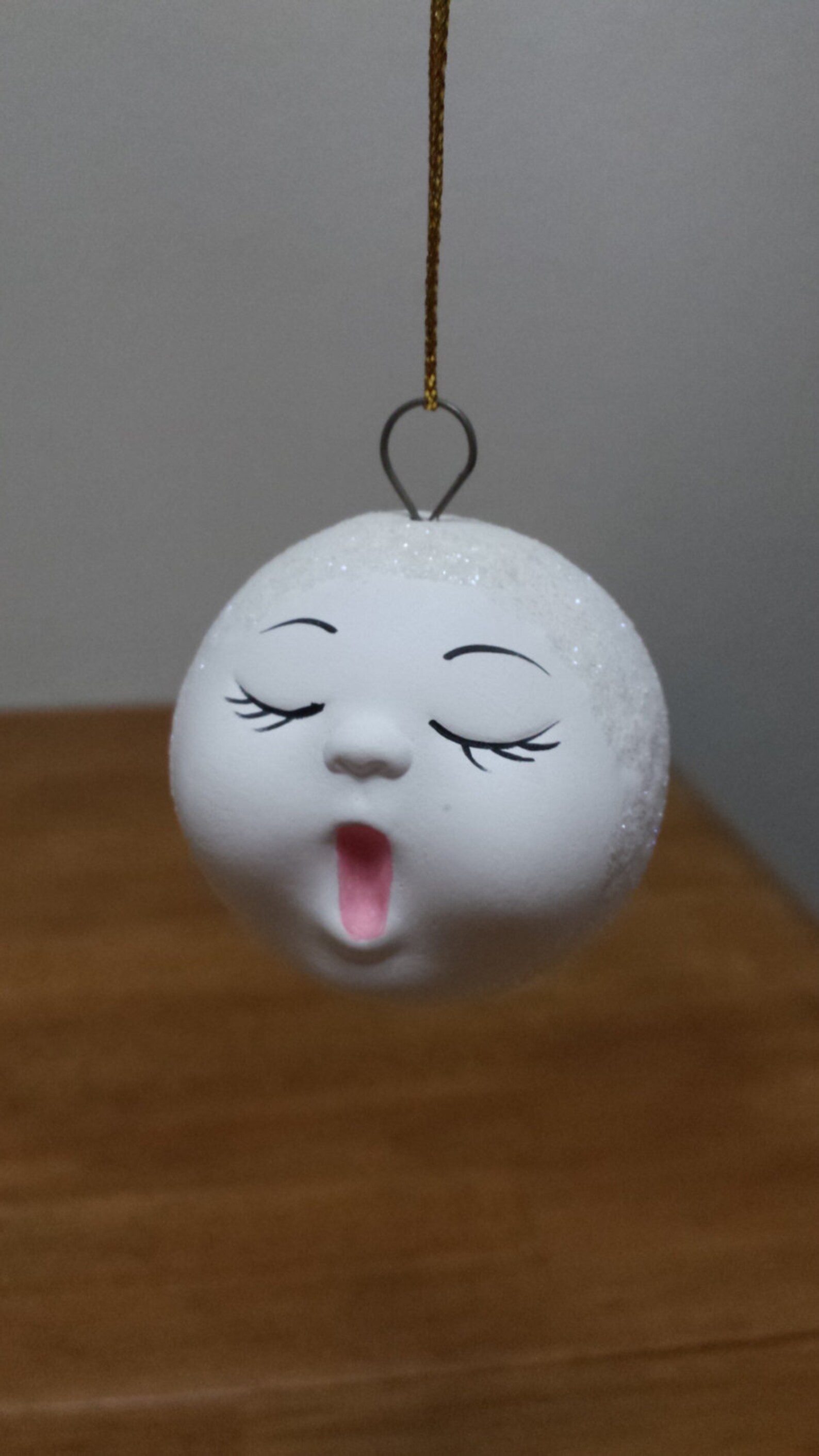Ceramic Snowball With Face- Singing,sleepy or Yawning (#85F) - Etsy