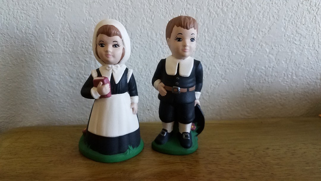 Ceramic Pilgrim Couple Figurines - Plymouth WI Made - Etsy