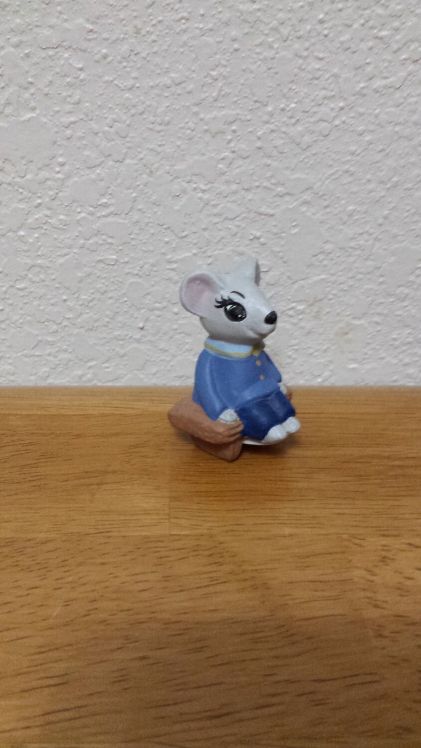 Ceramic Small Mouse Sitting on Bench 658A | Etsy