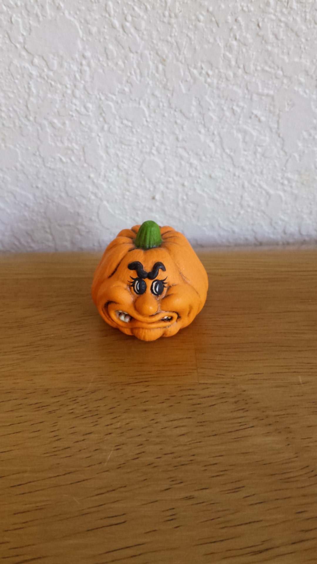 Ceramic Tiny Goofy Faced Pumpkin("grr") (#188A) - Etsy