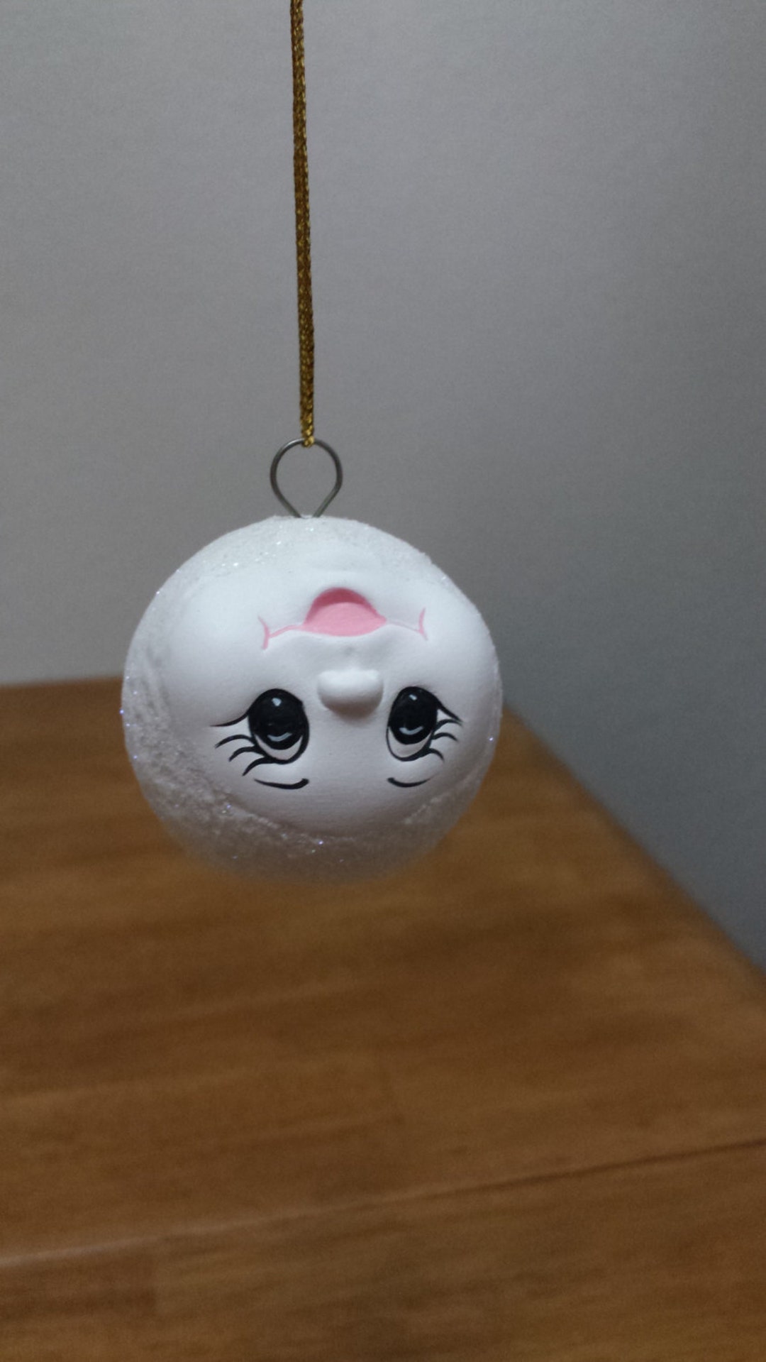 Ceramic Snowball With Face - Standing on Head Ornament (#85D) - Etsy