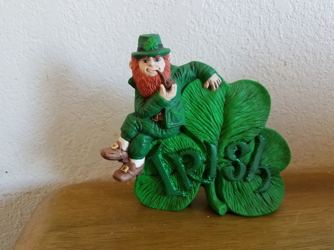 Ceramic Irish Shamrock With Leprechaun (#252) - Etsy