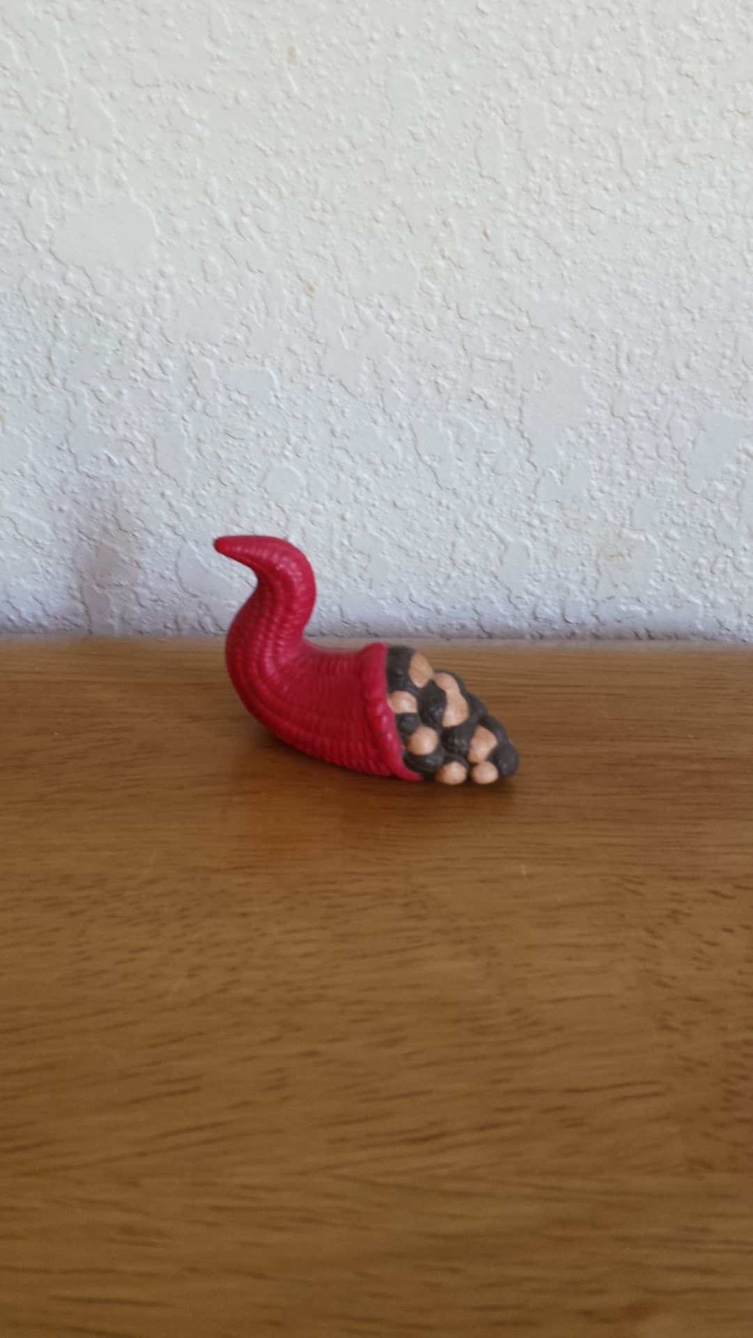 Ceramic Tiny Red Horn of Plenty With Nuts (#235A) - Etsy