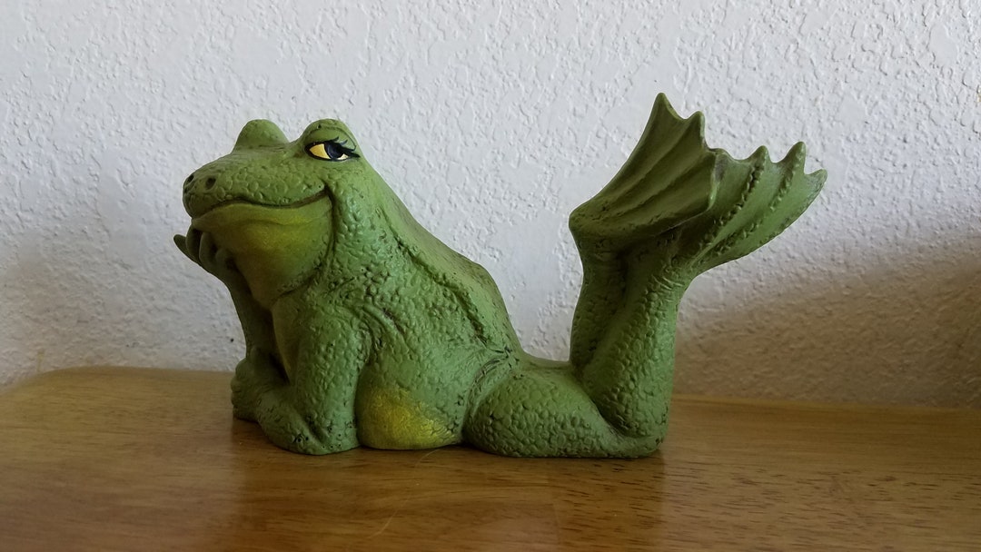 Ceramic Large Frog With Attitude - Laying on Belly (#1210) - Etsy