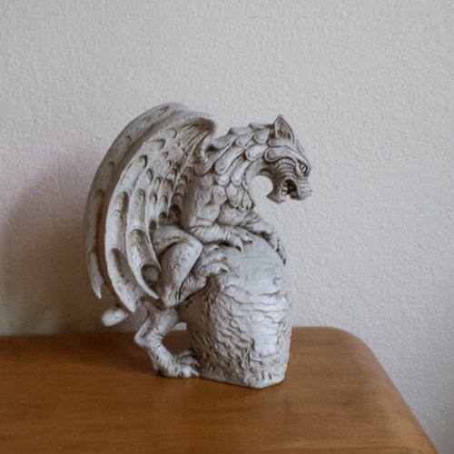 Ceramic Gargoyle on Rock 211 - Etsy