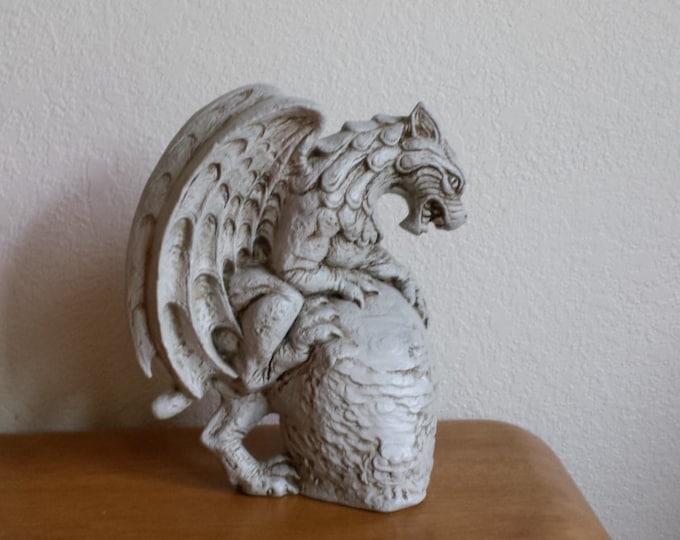 Ceramic Gargoyle on Rock 211 - Etsy