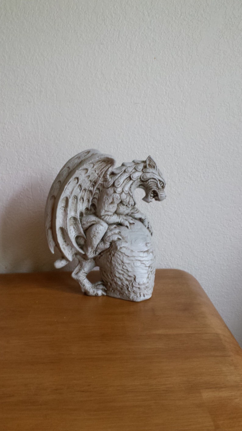 Ceramic Gargoyle on Rock (#211) - Etsy