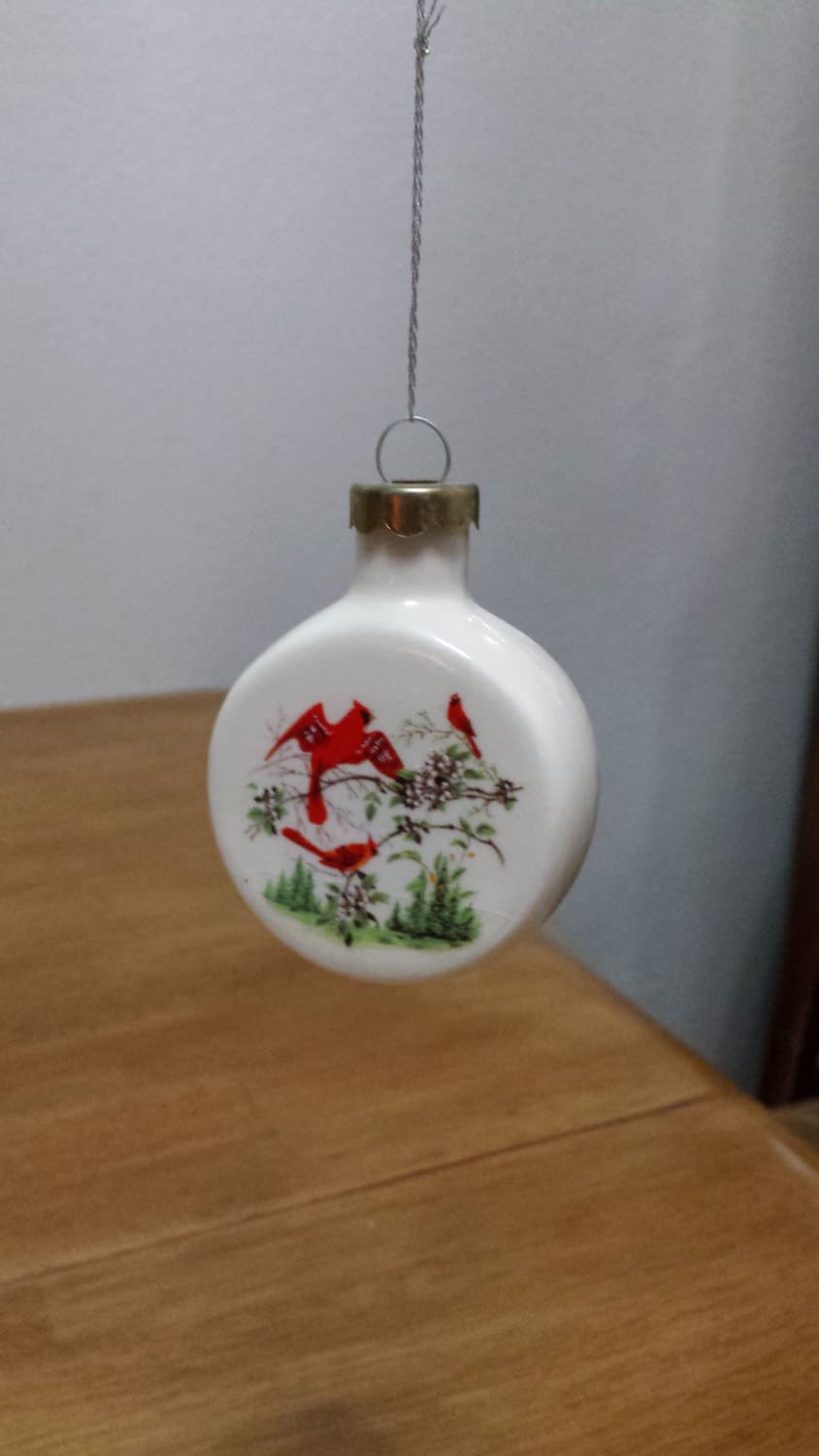 Ceramic Glazed Cardinal Ornaments 931 Fired on Decal of | Etsy