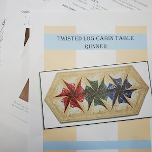 Twisted Log Cabin Table Runner - PDF Pattern - Etsy