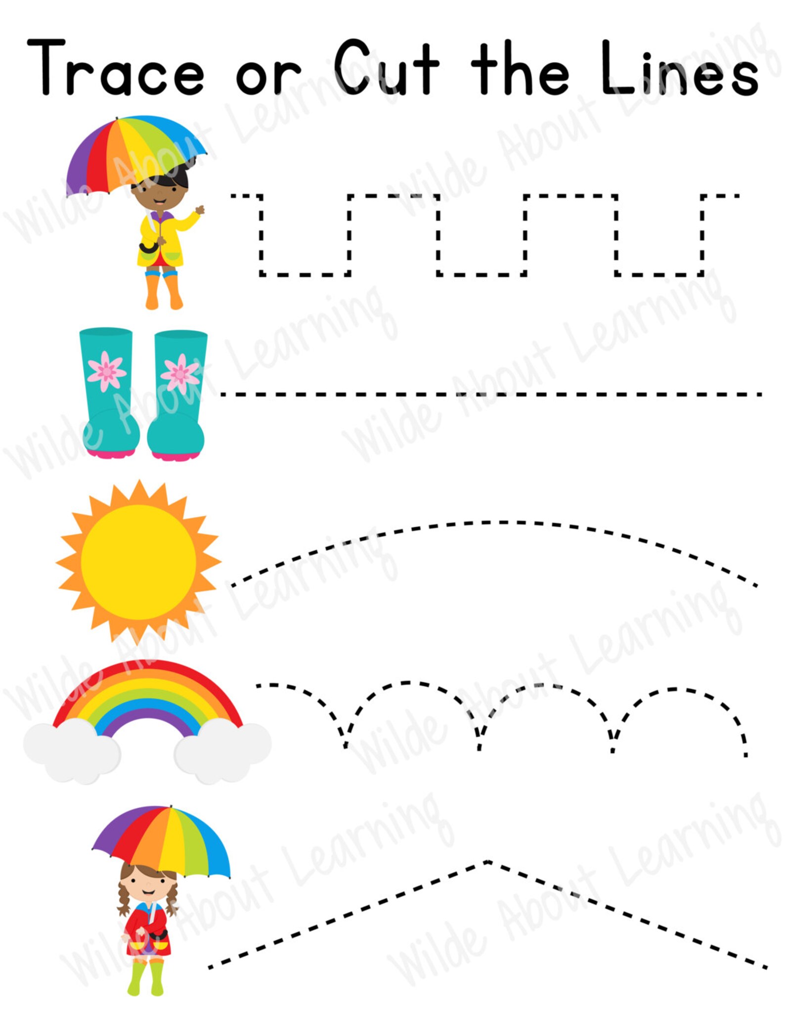 R for Rainbow Printable Preschool Pack U for Umbrella Curriculum ...