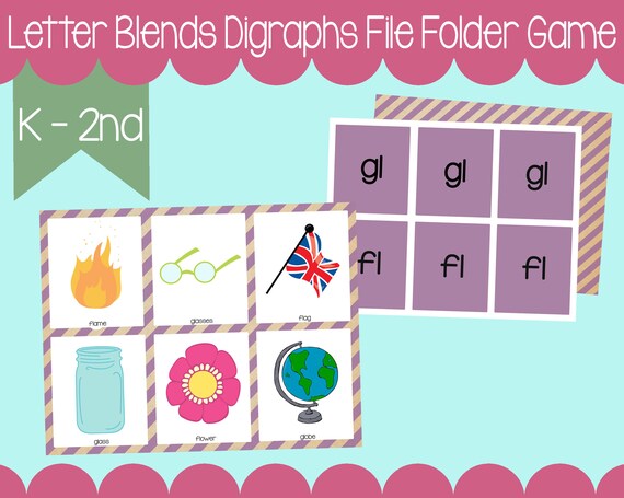 Letter Blend Digraph Picture Match Reading Game Kindergarten | Etsy
