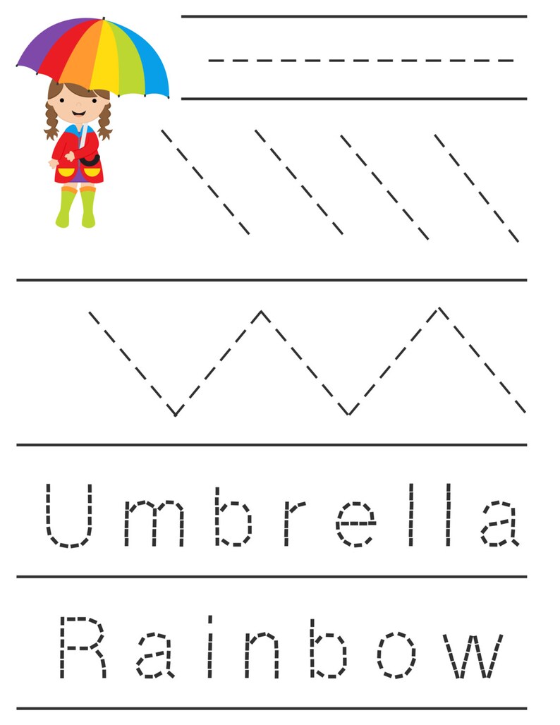 R for Rainbow Printable Preschool Pack U for Umbrella Curriculum ...