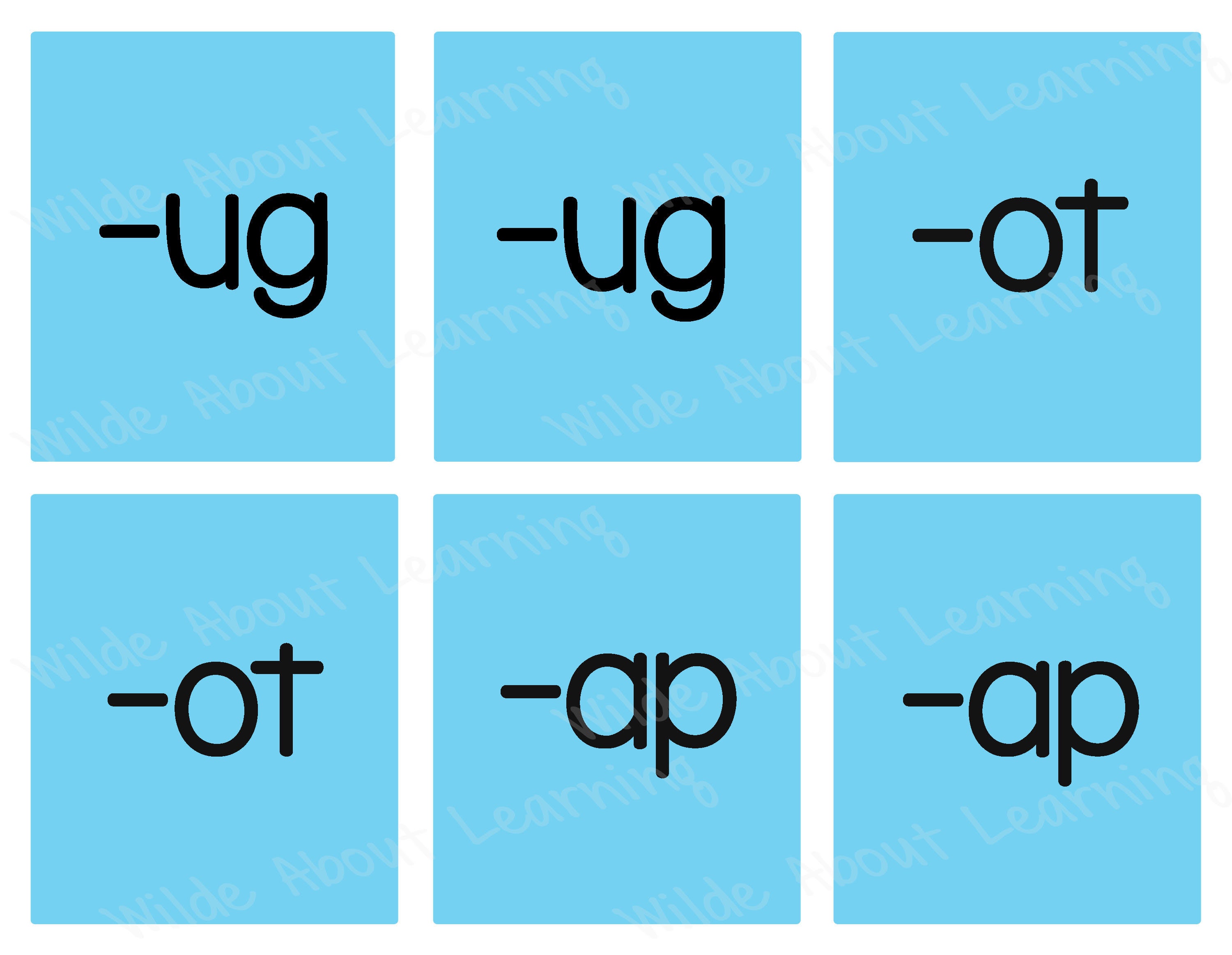 Ending Sounds Word Family Activity - Picture Match Kindergarten 1st 2nd ...