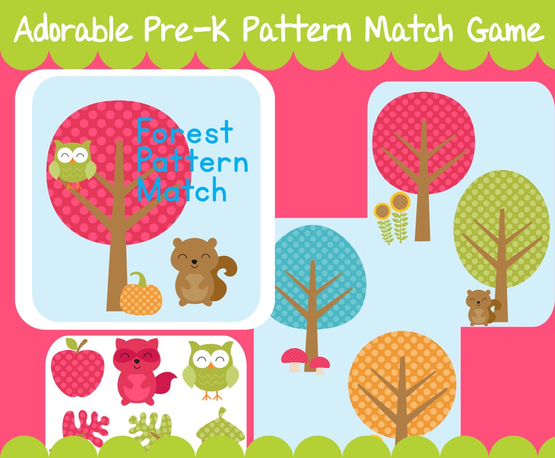 Forest Color Match Folder Game Woodland Printable - Instant Download ...