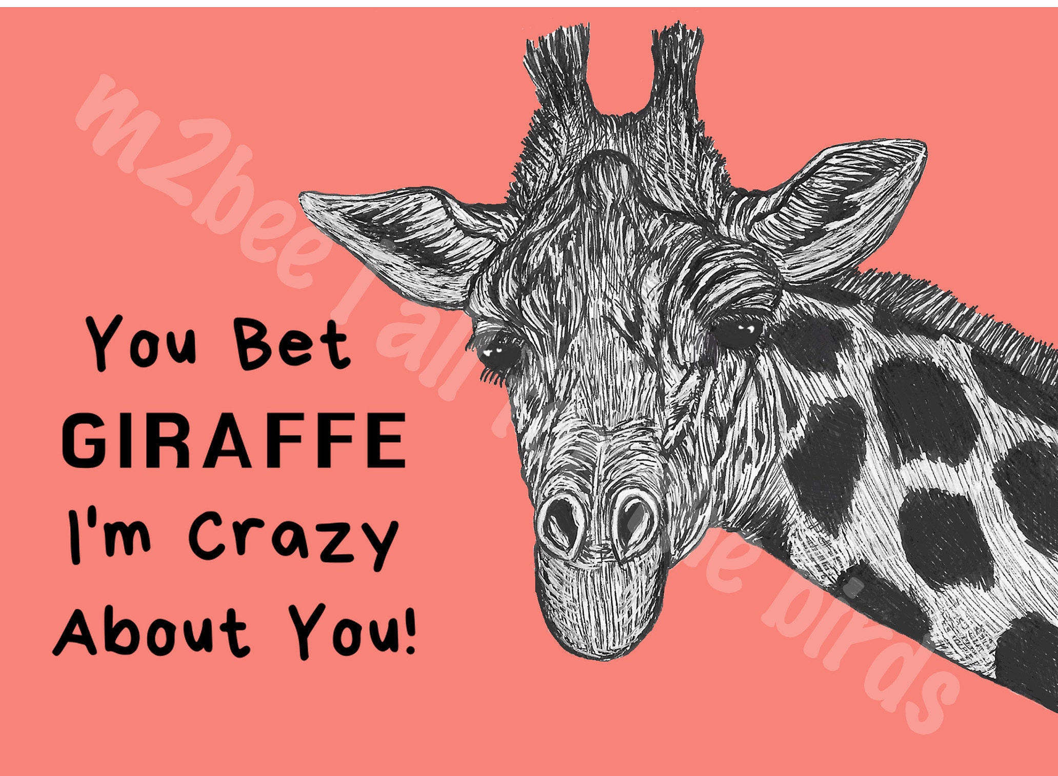 Greeting Card: Valentine's Day Love Funny Animal - Etsy