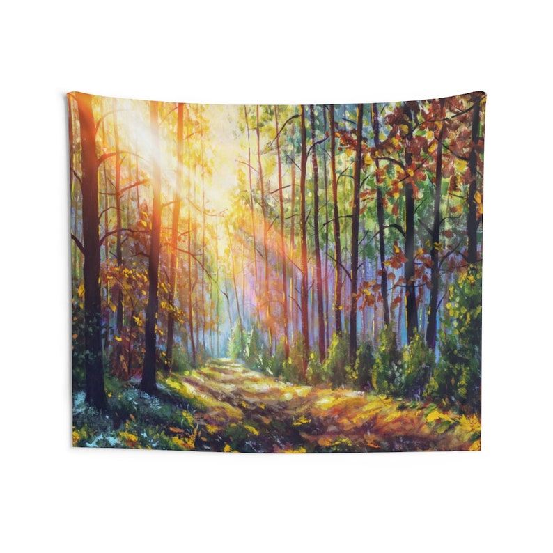 Forest Painting Tapestry Indoor Wall Tapestries - Etsy