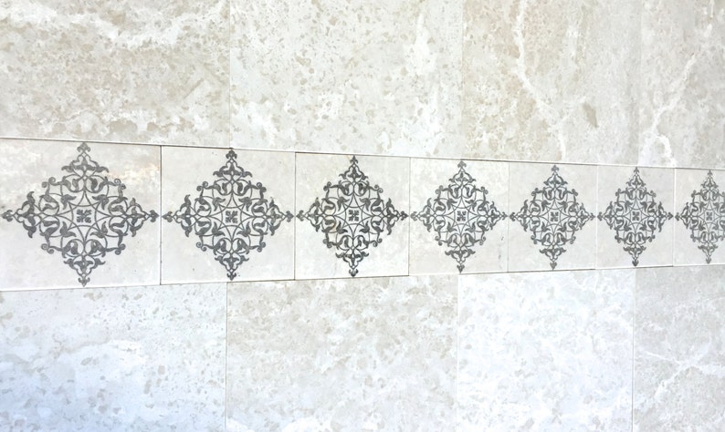 Decorative Etched Marble for Kitchen Backsplash Tile - Etsy