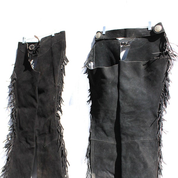 Womens Chaps Black Western - Etsy