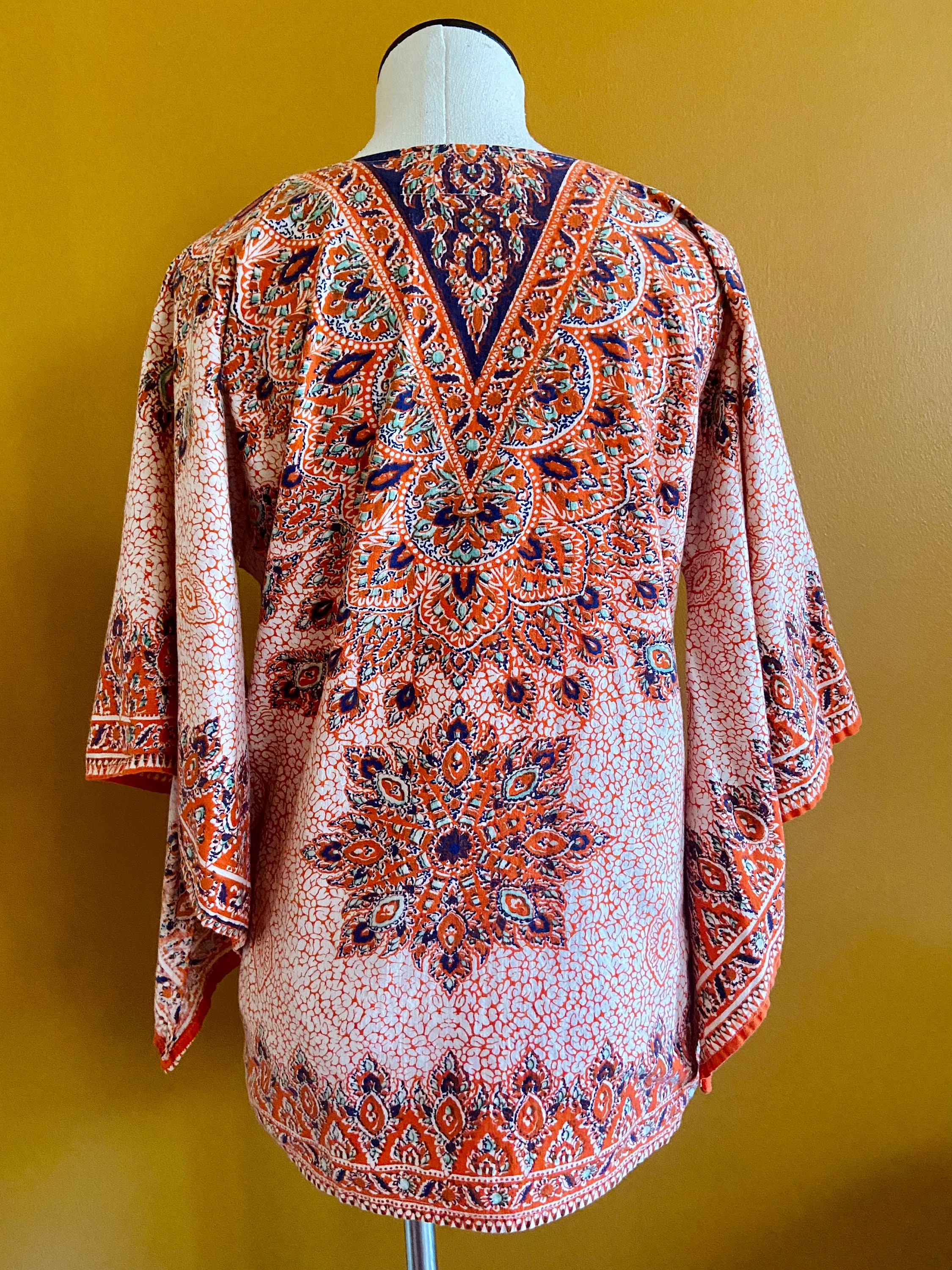 The Nomad Tunic: 1970s Vintage Unisex Orange Ethnic African Style ...